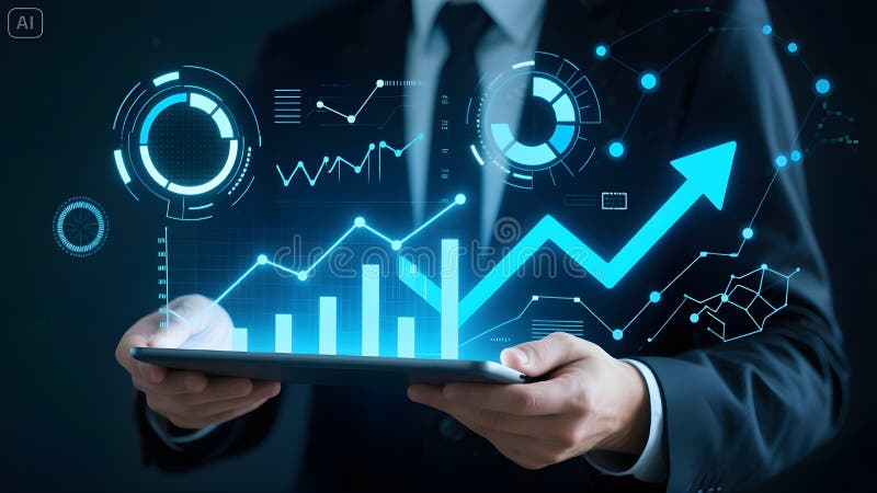 Data-Driven Growth on Display Stock Illustration - Illustration of data ...