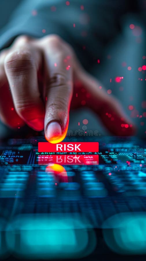 Business Professional Interacting with a Digital Risk Assessment Tool ...