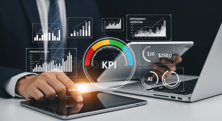 Business Kpi Dashboard Data Analysis Charts Graphs Performance Overview ...