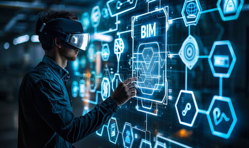 Business Professional Operating a Building Information Modeling BIM ...