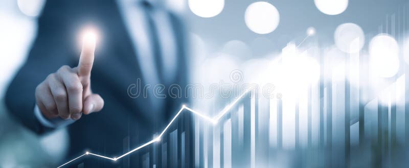 The Business Professional Pointing at a Rising Graph Symbolizing ...