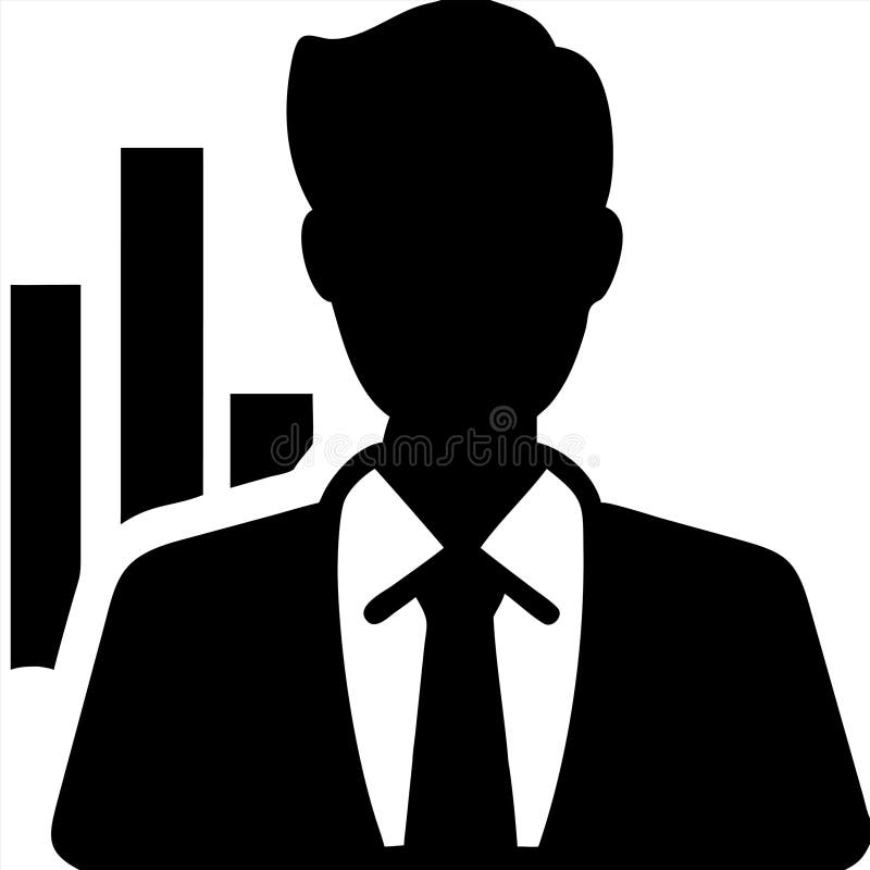 Business Professional Silhouette with Bar Graph Vector for Corporate ...