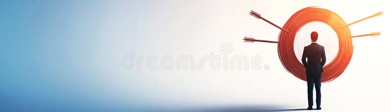 Business Professional Stands Thoughtfully in Front of Target ...