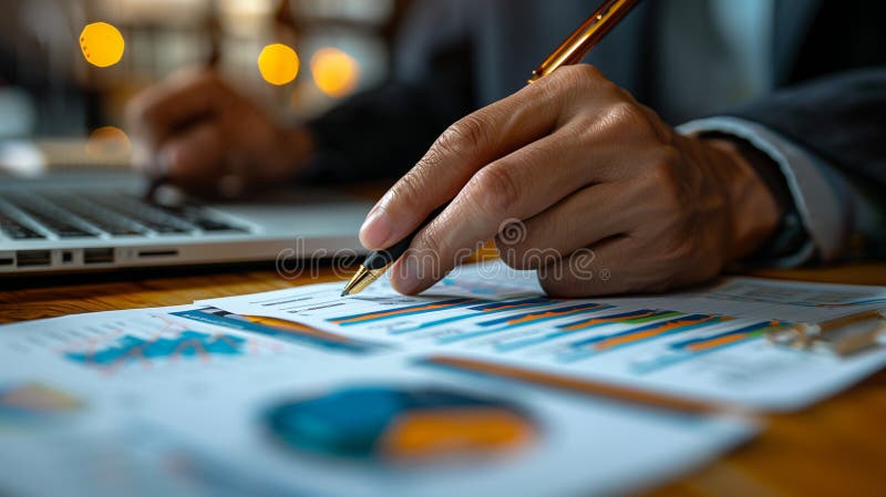 A Business Professional Uses Digital Tools for Data Analysis Stock ...