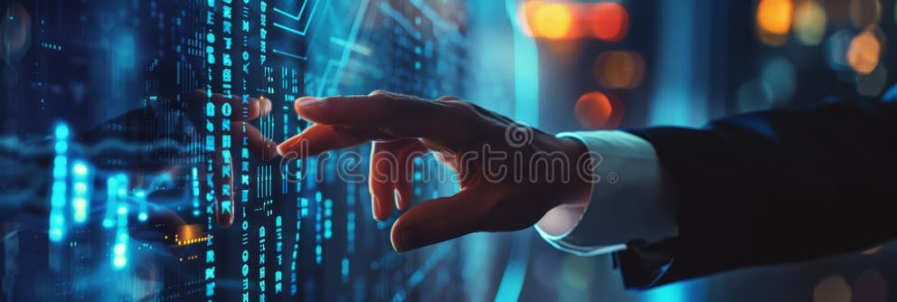 A Business Professional Using a Holographic Interface To Manage Documents, Showcasing Efficiency ...