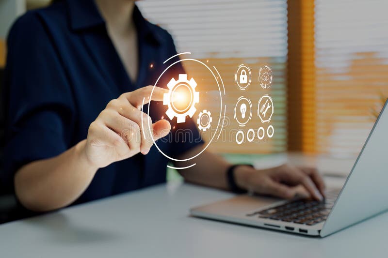 Business Professional Using Robotic Process Automation RPA Technology ...