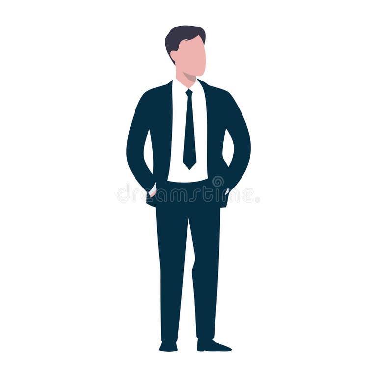 Business Professional Vector Illustration in Formal Suit Composed for ...