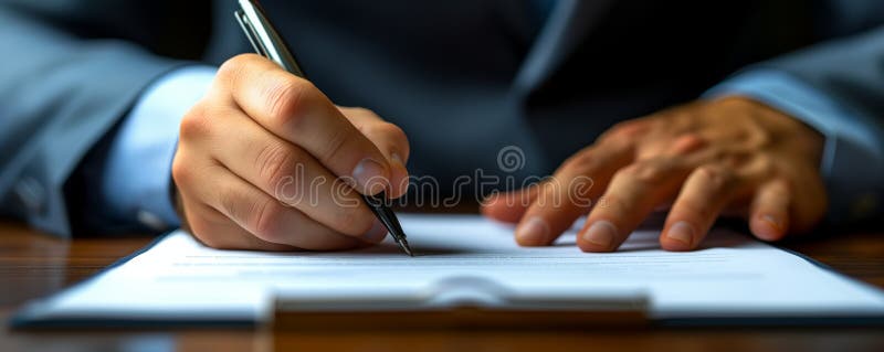 Business Professional Writing Papers in Corporate Setting Stock Photo ...