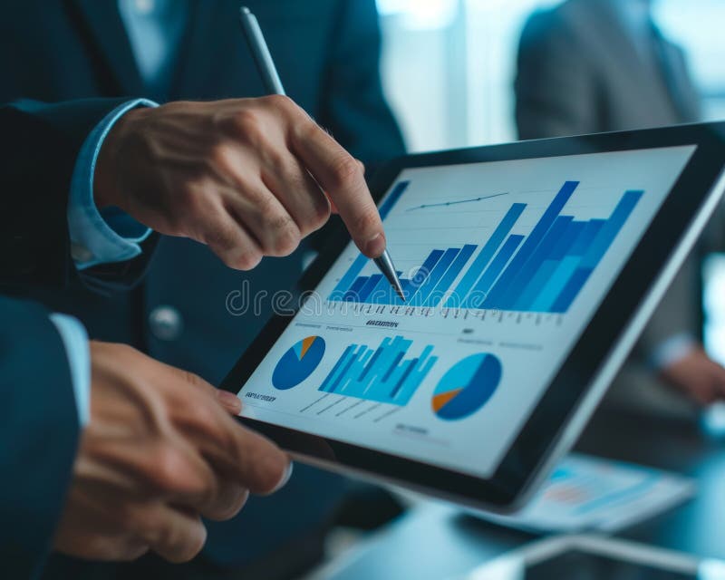 Business Professionals Analyzing Financial Data for Marketing Strategy ...