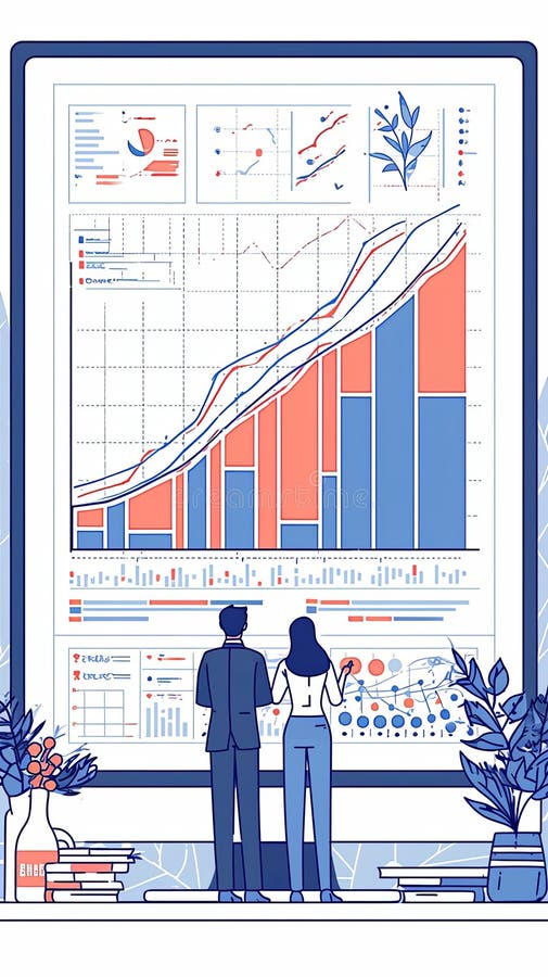 Business Professionals Analyzing Growth Charts and Data Trends Stock ...
