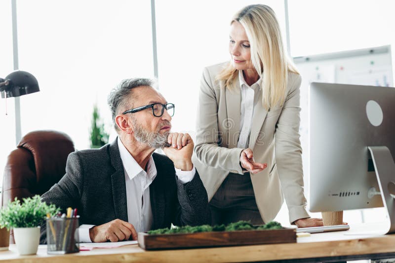 Professional Office Teamwork Scene with Business Colleagues ...