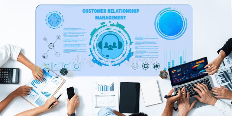 Business Professionals Collaborating on Customer Relationship ...