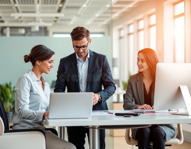 "Business Professionals Collaborating in a Dynamic Office Teamwork ...