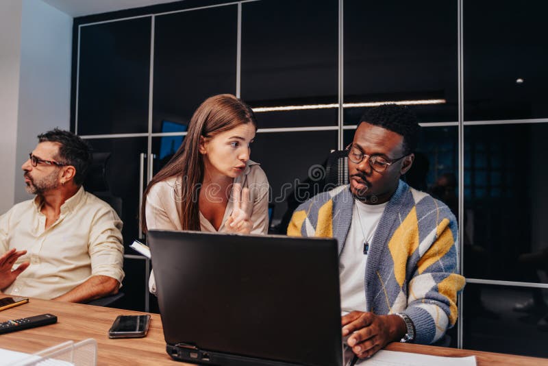 Business Professionals Collaborating in a Modern Boardroom Meeting for ...