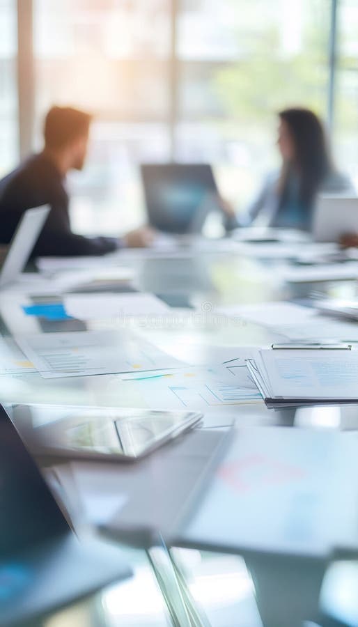 Business Professionals Collaborating at a Modern Office Meeting Table ...