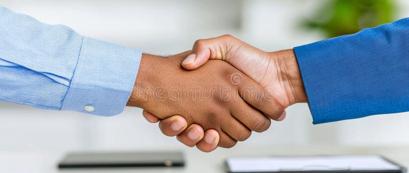 Business Professionals Concluding Their Meeting with a Handshake. Stock ...