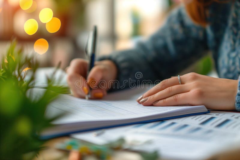 Business People Write Document in Office Stock Illustration ...