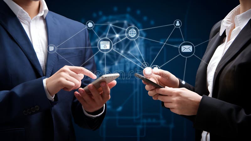 Business Professionals Using Mobile Devices for Cloud-Based ...