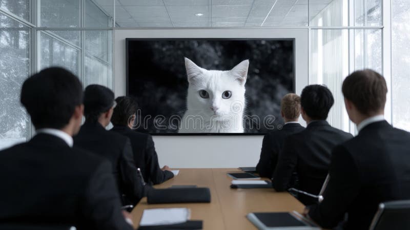 Business Professionals Viewing Presentation Featuring a Surprising ...