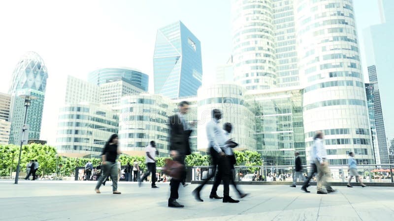 Business Professionals Walking in Slow Motion. Office Buildings Stock ...