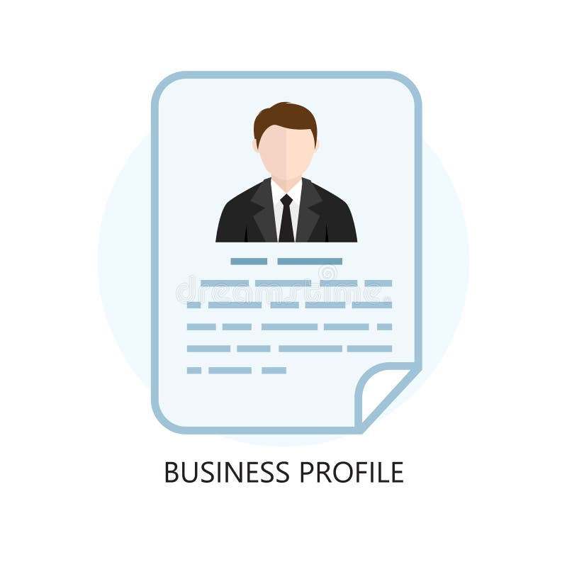 Business Profile Icon Flat Design Concept Stock Vector - Illustration ...