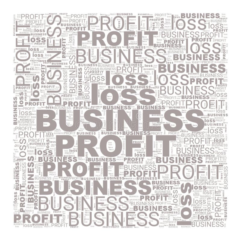 Business Profit Loss Text Illustration Background Stock Illustration ...
