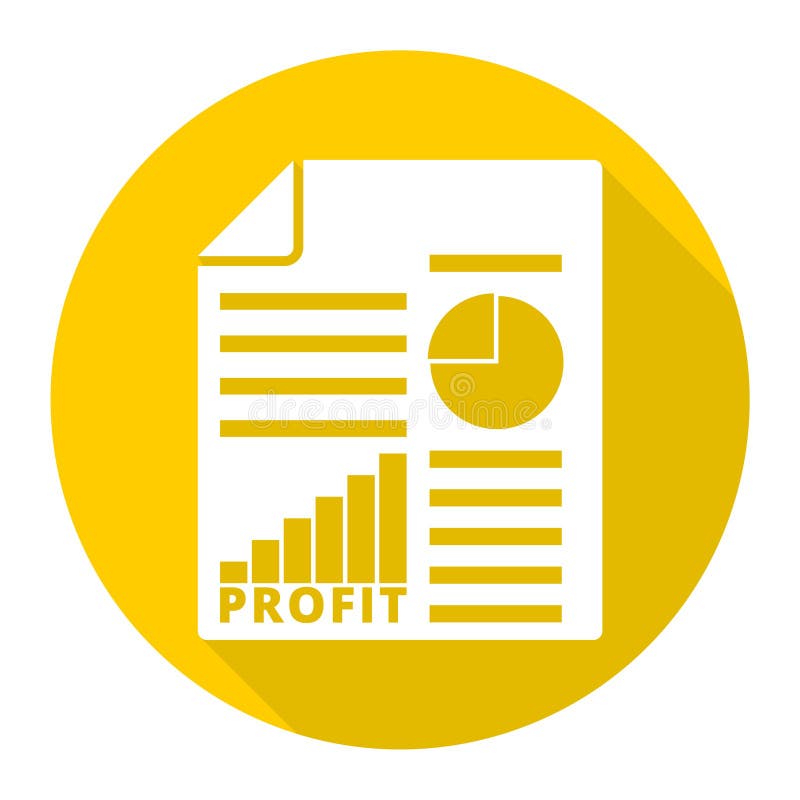 Business Profit Report Icon with Long Shadow Stock Vector ...