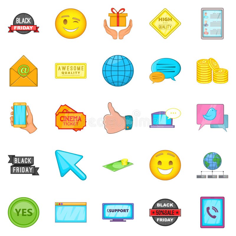 Business Program Icons Set, Cartoon Style Stock Vector - Illustration ...