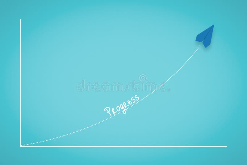 Business Progress Chart with Paper Plane Stock Image - Image of ...