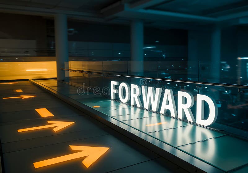 Business Progress and Innovation Journey with Glowing Arrows on Pathway ...