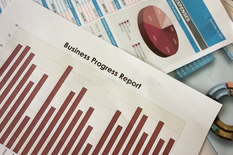 Business progress report stock image. Image of sales - 59856925