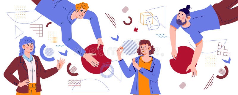 Business Project Cooperation or Workflow Process Concept, Vector. Stock ...