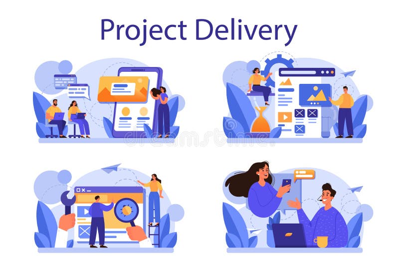 Business Project Delivery Concept Set. Project Development and ...