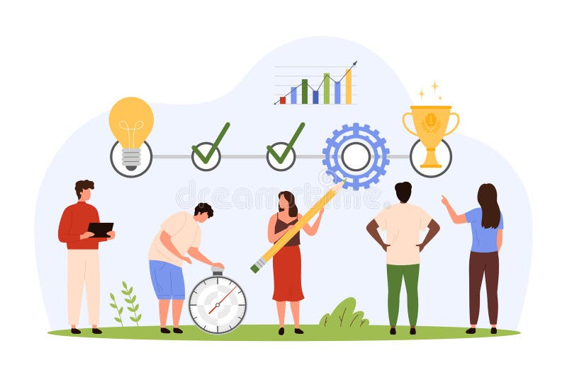 Business Project and Goal Tracker, Tiny People Check Completed daily ...