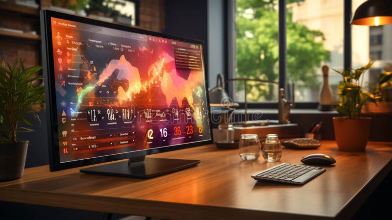 Business Project Management on the Computer Screen Stock Illustration ...