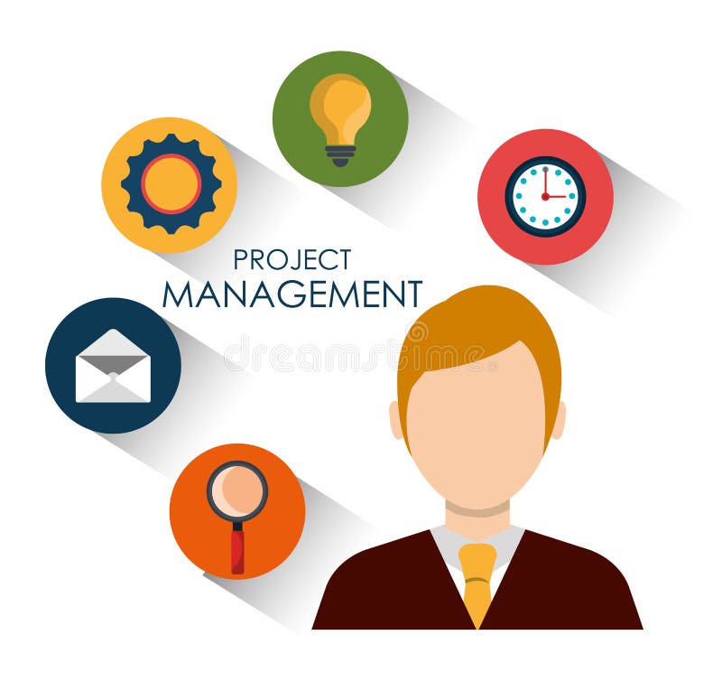 Business Project Management Stock Illustration - Illustration of clock ...