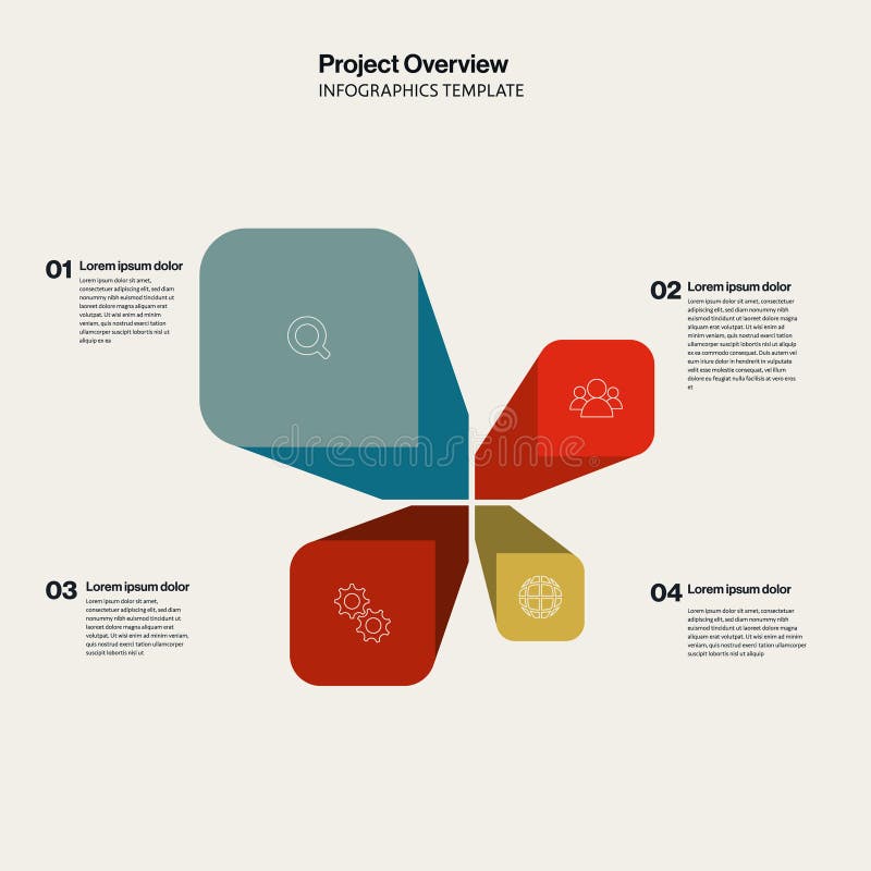 Business Project Overview Infographics Vector Template. Presentation and Report Layout Stock ...