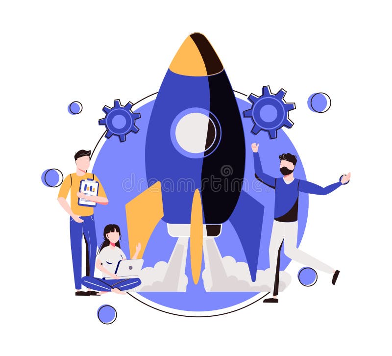 Business Project Start Flat Vector Illustration. Idea Realization ...