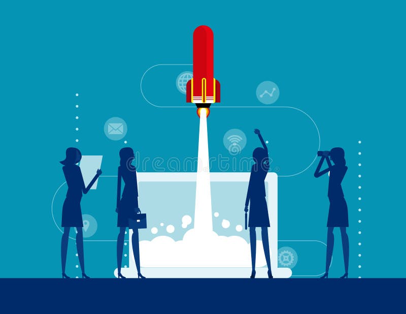 Business Project Startup Process. Idea Launching Concept, Flat Cartoon ...