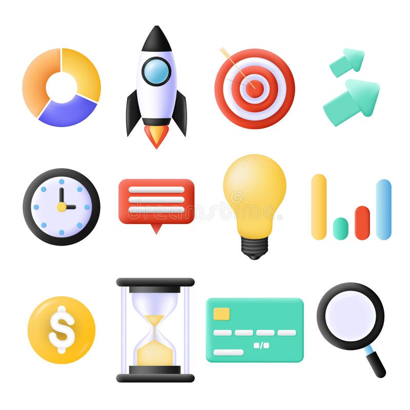 Business Project Startup Vector 3d Icon Design Stock Vector ...