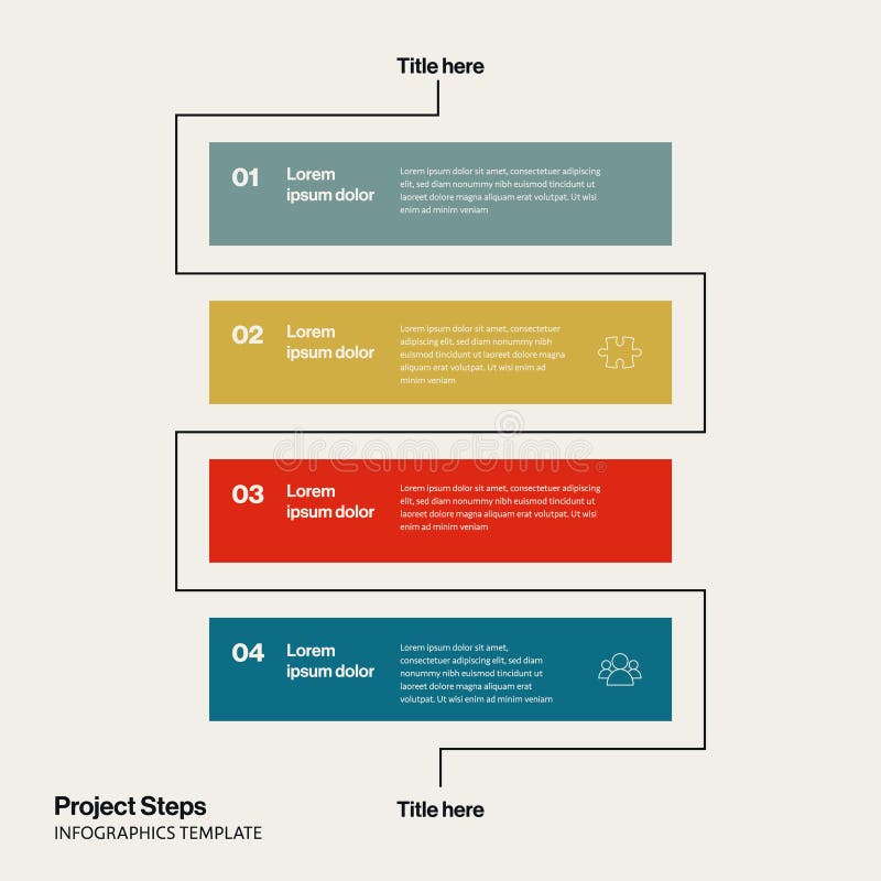 Business Project Steps Infographics Vector Template. Colorful Elements ...