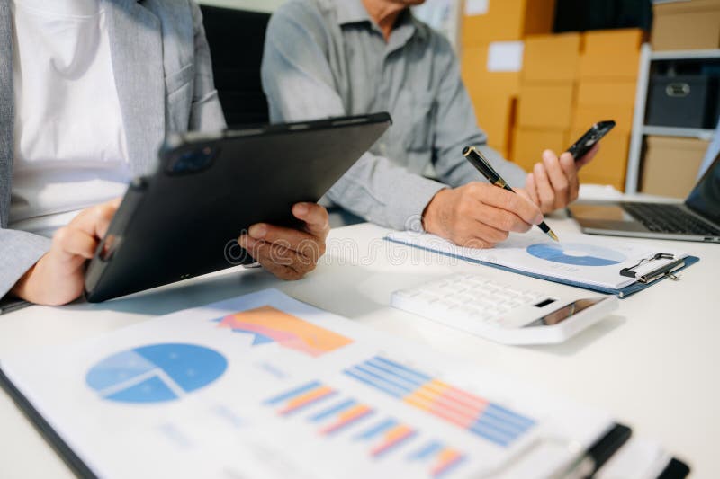 Business Project Team Working Together at Meeting Room at Office Stock ...