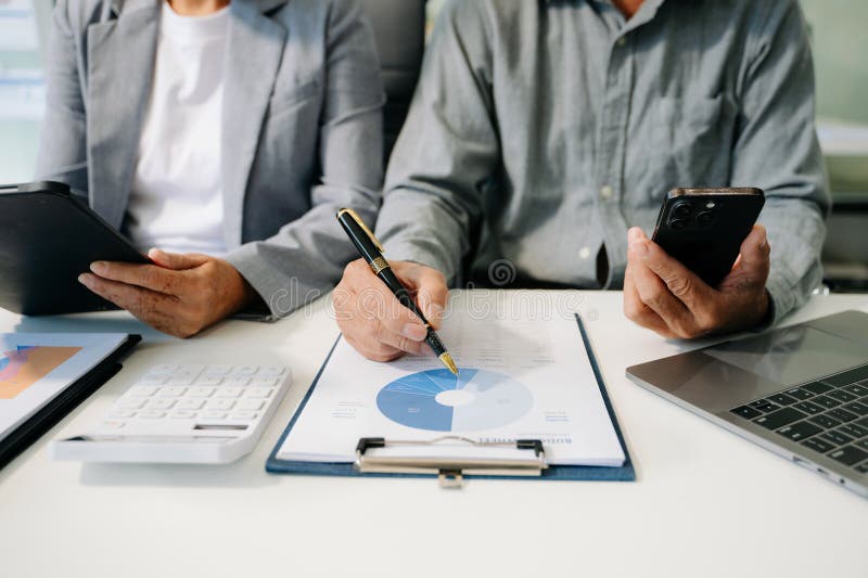 Business Project Team Working Together at Meeting Room at Office Stock ...