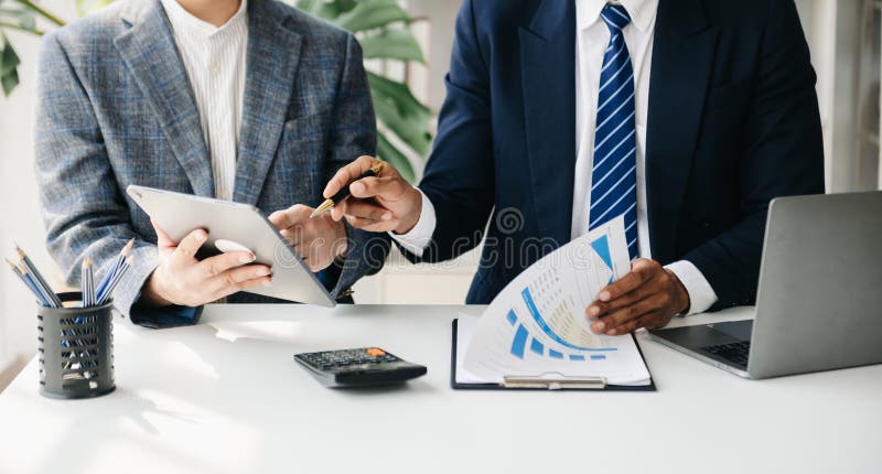 Business Project Team Working Together at Meeting Room at Office ...