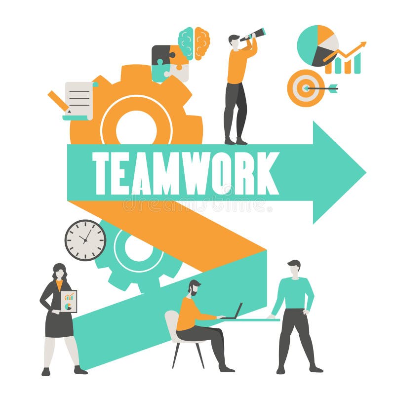 Business Project and Teamwork Concept Stock Vector - Illustration of ...