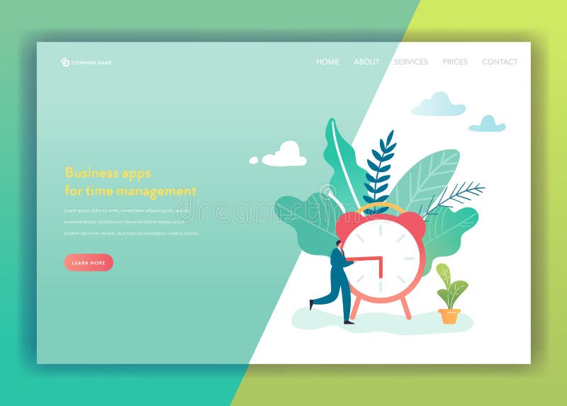 Business Project Time Management and Process Optimization Landing Page ...