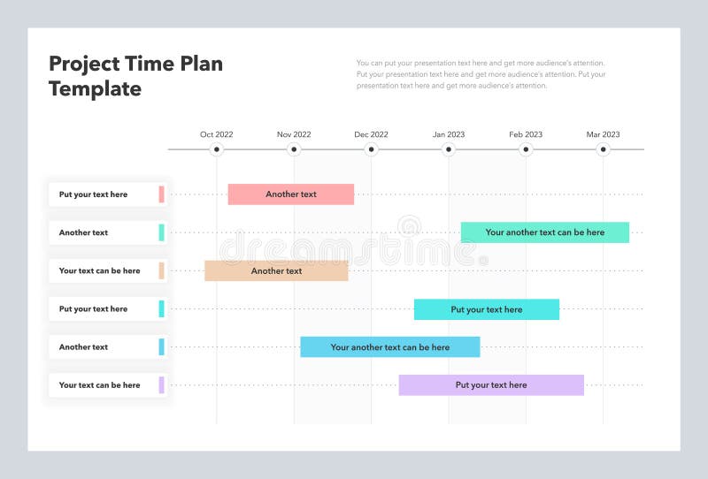 Project Time Plan Template with Six Project Tasks in Time Intervals ...