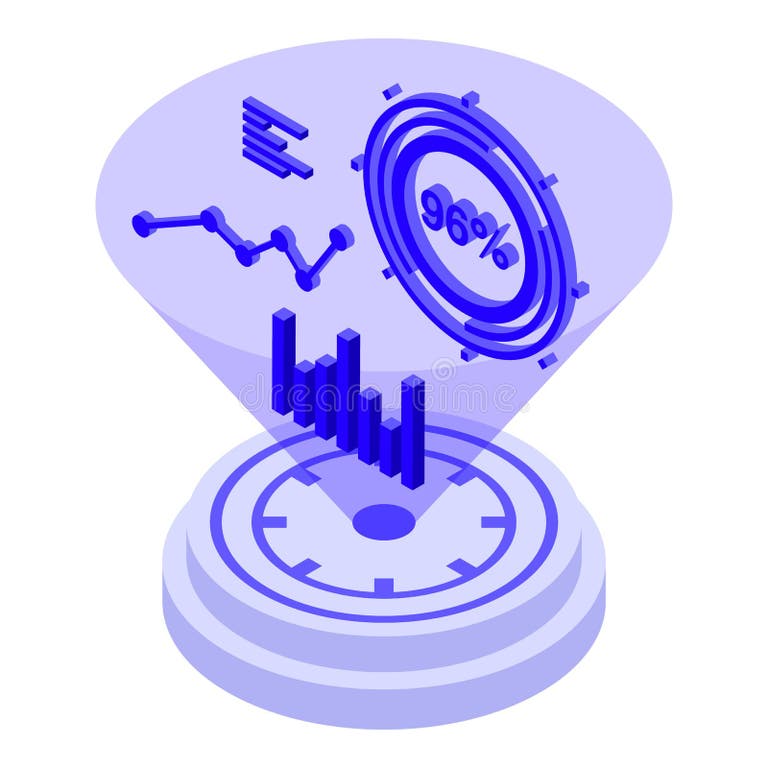 Business Projection Icon Isometric Vector. Digital Hologram Stock ...