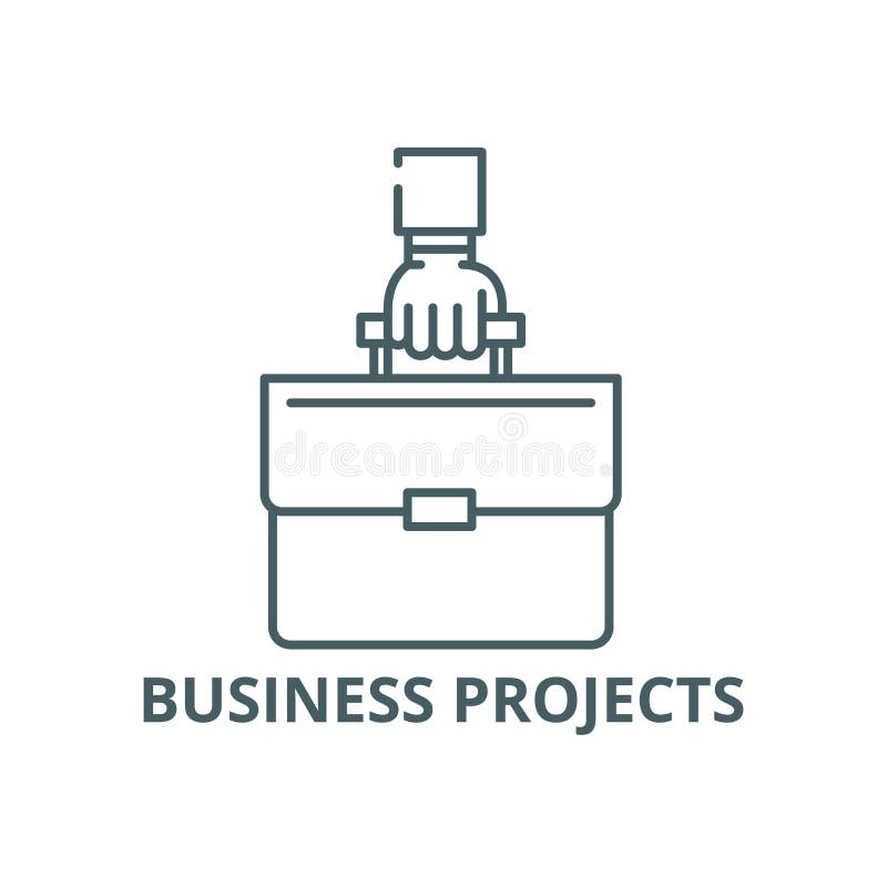 Business Projects Line Icon, Vector. Business Projects Outline Sign ...