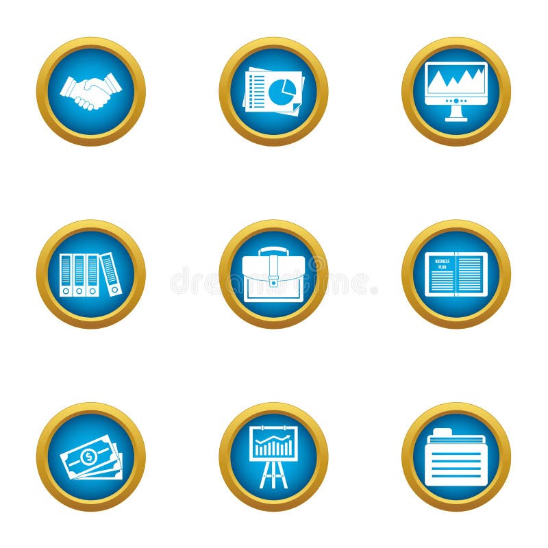 Business Scope Icons Set, Outline Style Stock Vector - Illustration of ...
